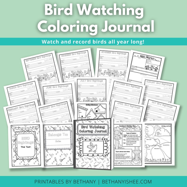 Bird Watching Coloring Journal for Kids | Birds and Birding for ...