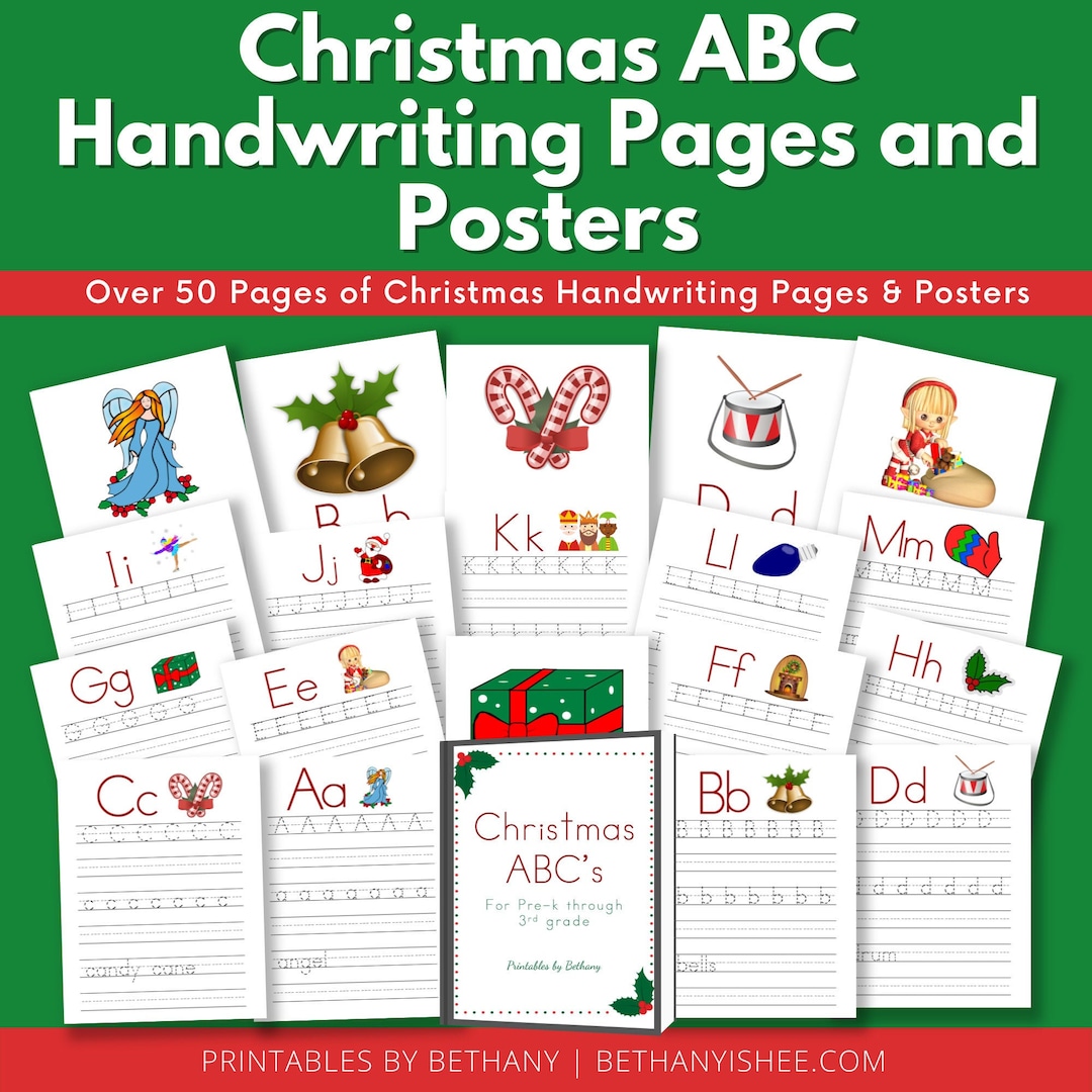 Christmas ABC Handwriting Pages & Posters | Copywork and Penmanship ...