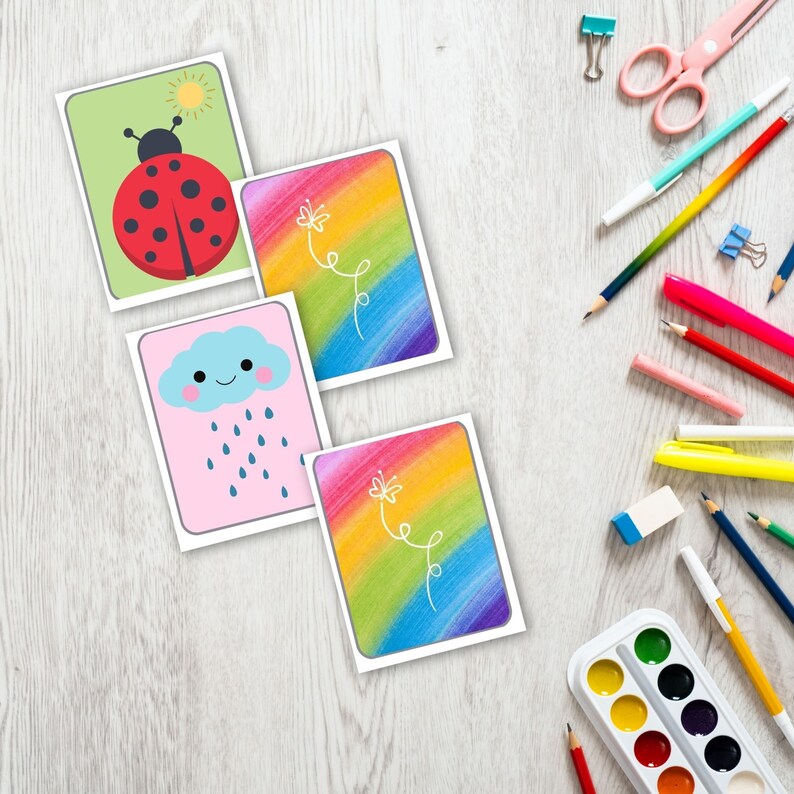Spring Themed Printable Memory Matching Game for Kids | Instant ...