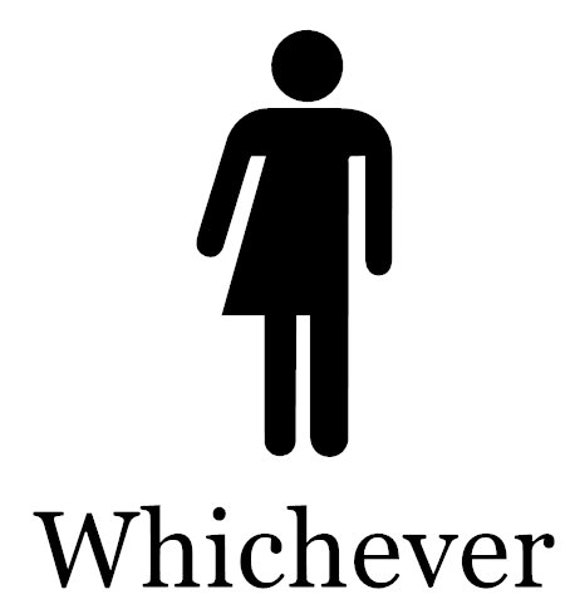 Whichever Gender Nutral Bathroom Sign for Businesses - Etsy