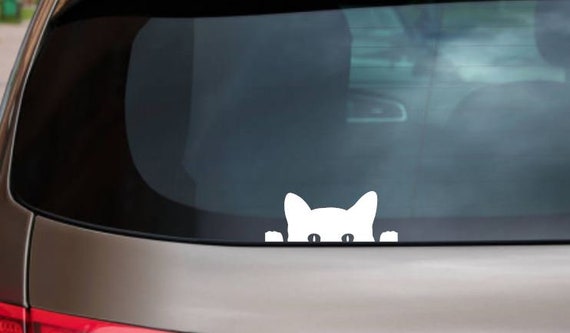Peeking Kitty Cat Car Window Decal Sticker 6.5x2.5 Inches - Etsy