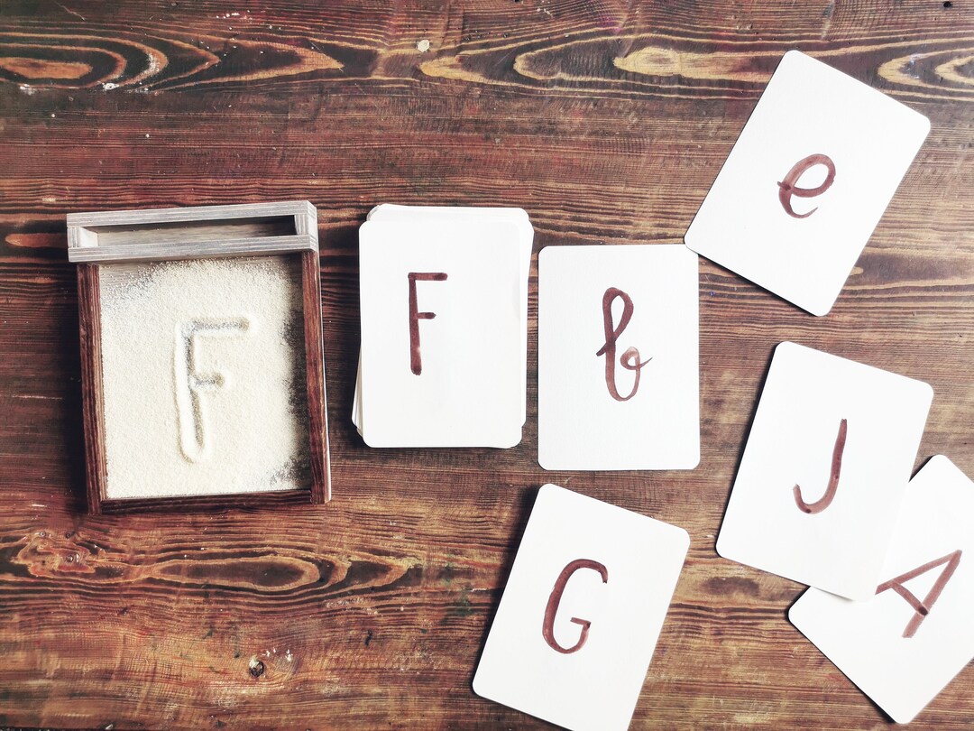 Sand Writing Tray Wooden Montessori Learning Resource Toy - Etsy