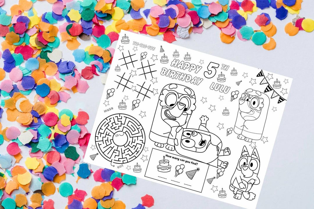 Personalized Bluey & Bingo Activity Sheet. Custom Janet and Rita ...