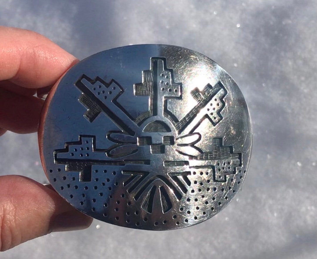 Vintage Hopi Snow Kachina Sterling Cuff - Etsy