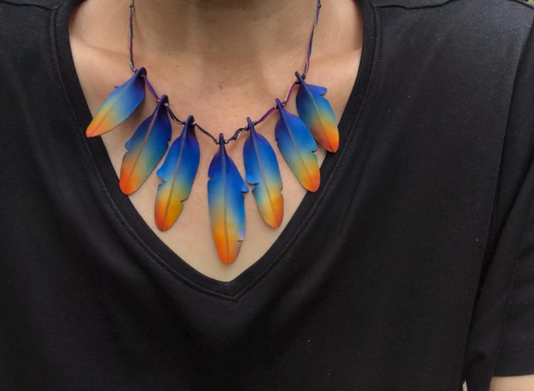 Linda Van Der Linde Sunrise Feathers Necklace - Etsy