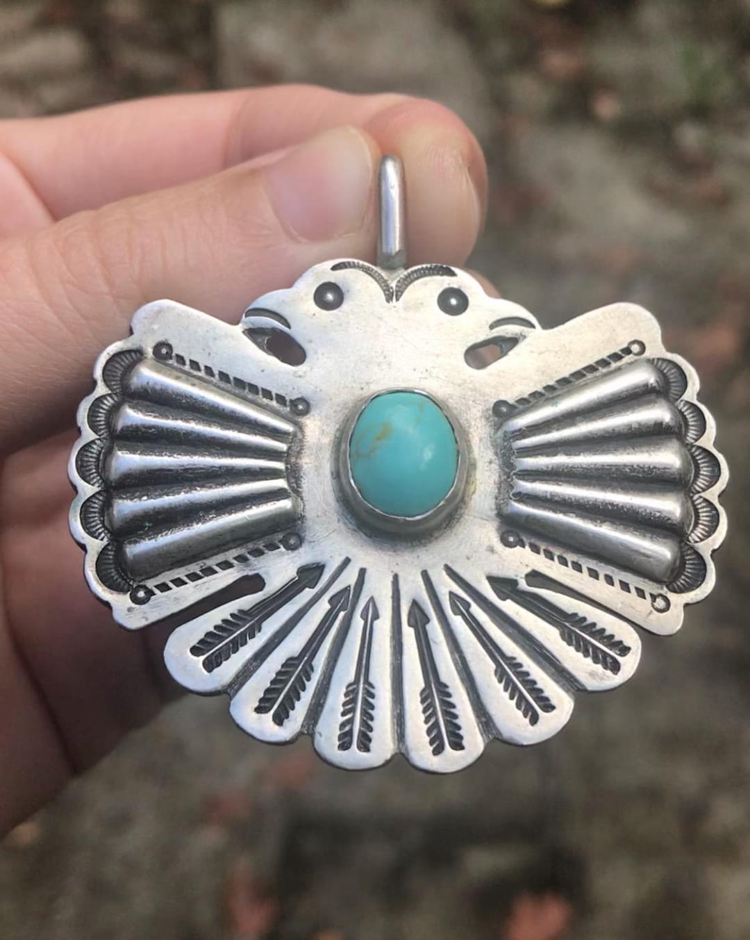 Wolf Robe Hunt Double Thunderbird and Arrows Pendant - Etsy