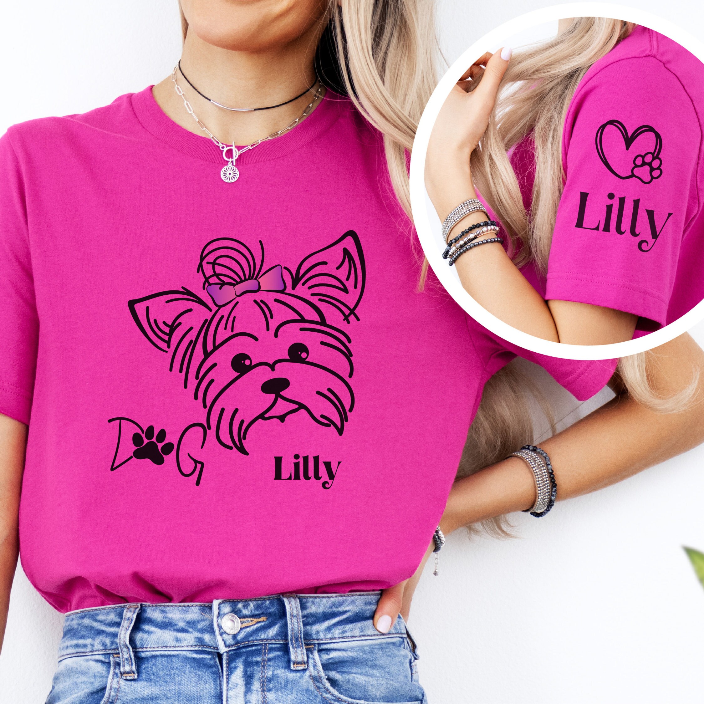 Custom Name Yorkie Owner Mother's Day T-shirt Gift, Yorkie T-shirt ...