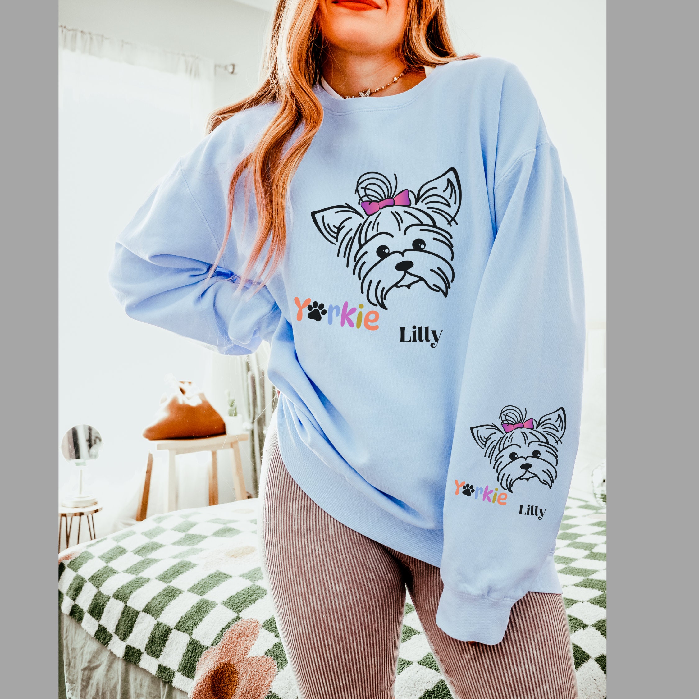 Custom Yorkie Mama Sweatshirt Mother's Day Gift, Yorkie Owner Sweater ...