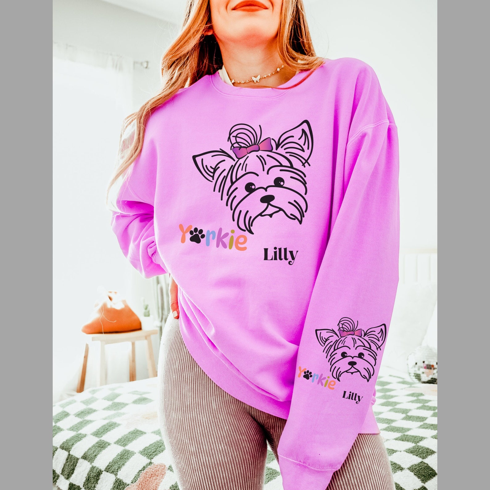 Custom Yorkie Mama Sweatshirt Mother's Day Gift, Yorkie Owner Sweater ...