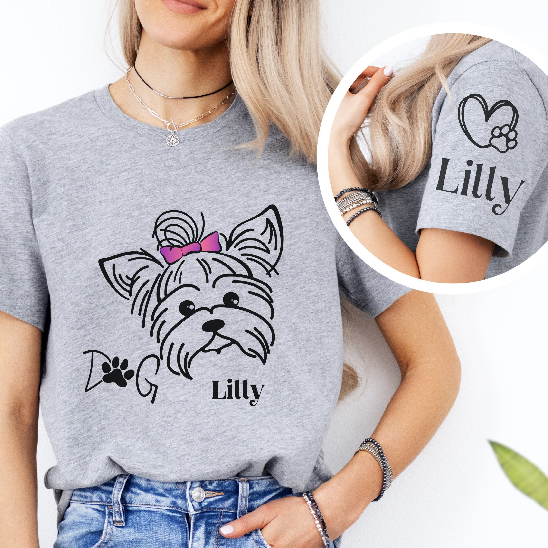 Custom Name Yorkie Owner Mother's Day T-shirt Gift, Yorkie T-shirt ...