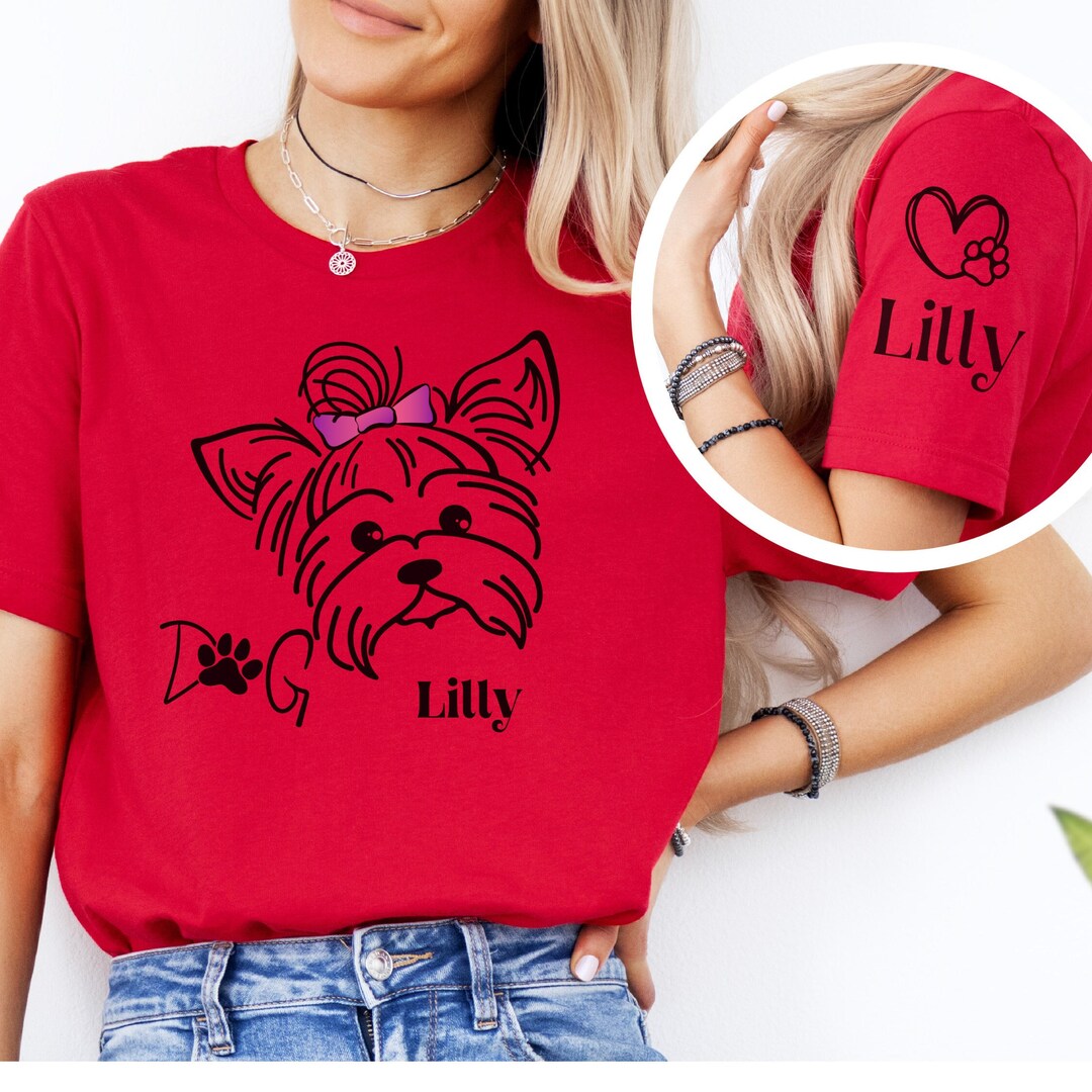 Custom Name Yorkie Owner Mother's Day T-shirt Gift, Yorkie T-shirt ...