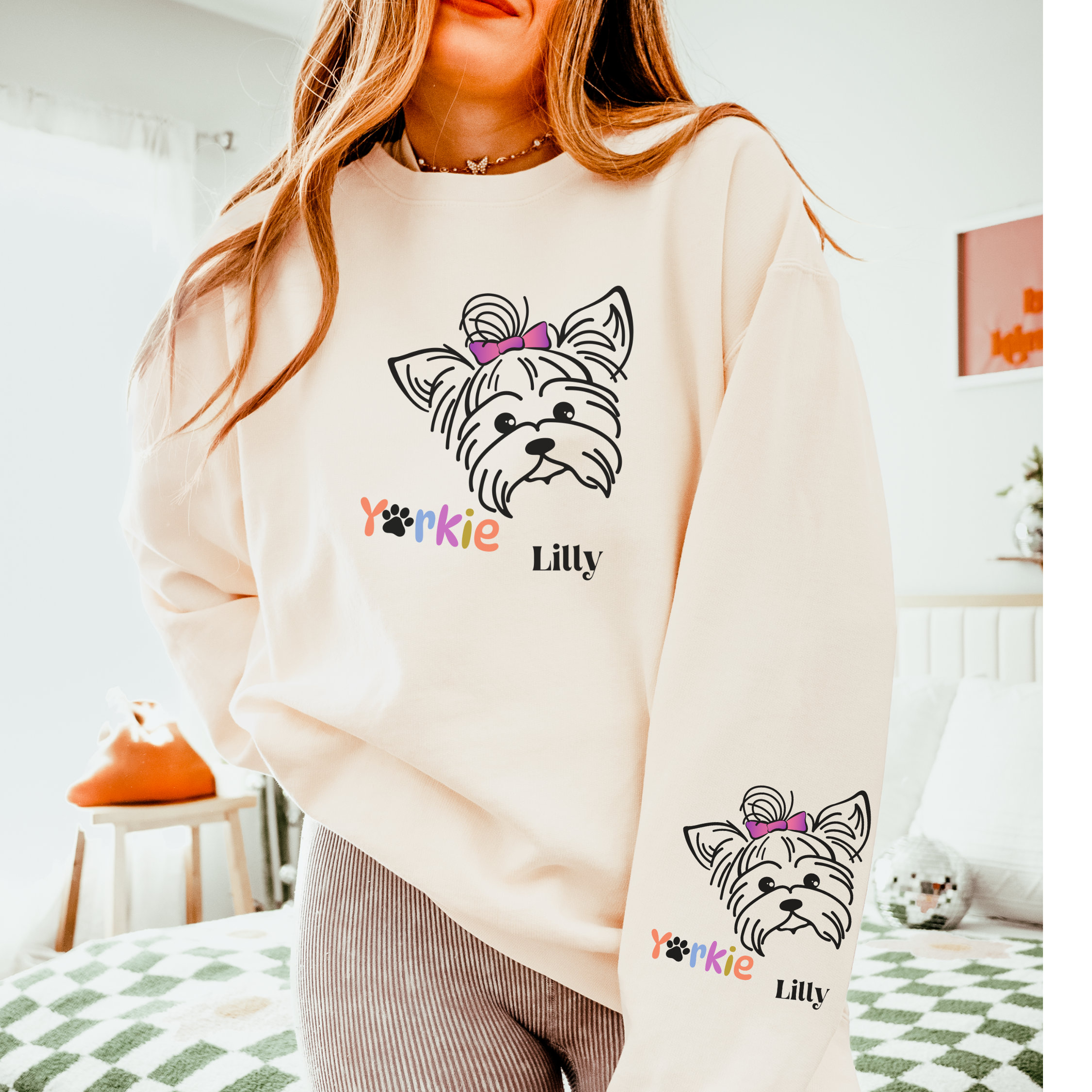 Custom Yorkie Mama Sweatshirt Mother's Day Gift, Yorkie Owner Sweater ...