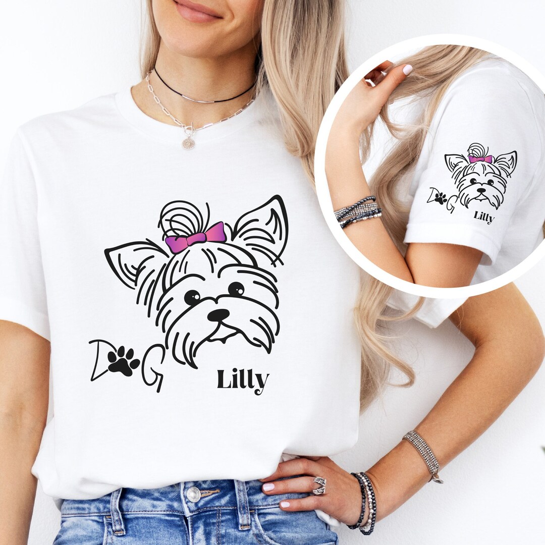 Custom Name Yorkie Owner Mother's Day T-shirt Gift, Yorkie T-shirt ...
