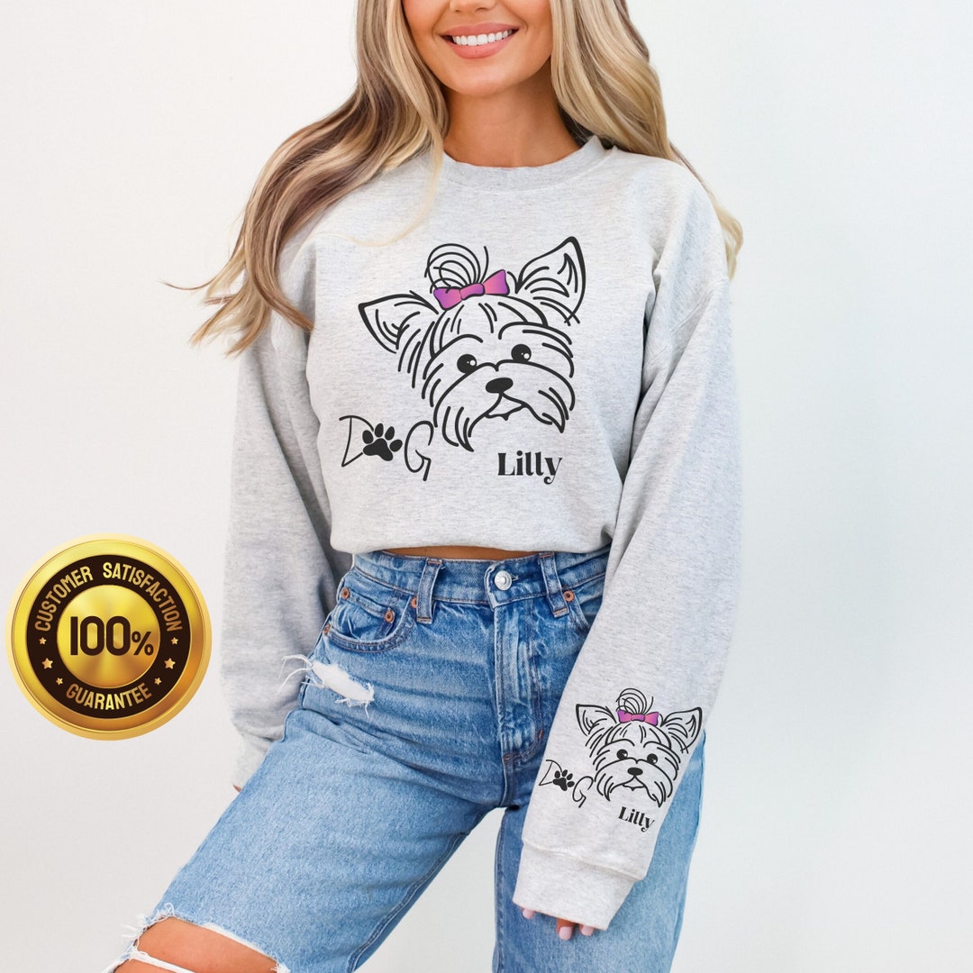 Personalized Dog Lover Yorkie Terrier Sweatshirt Gift, Custom Yorkie ...