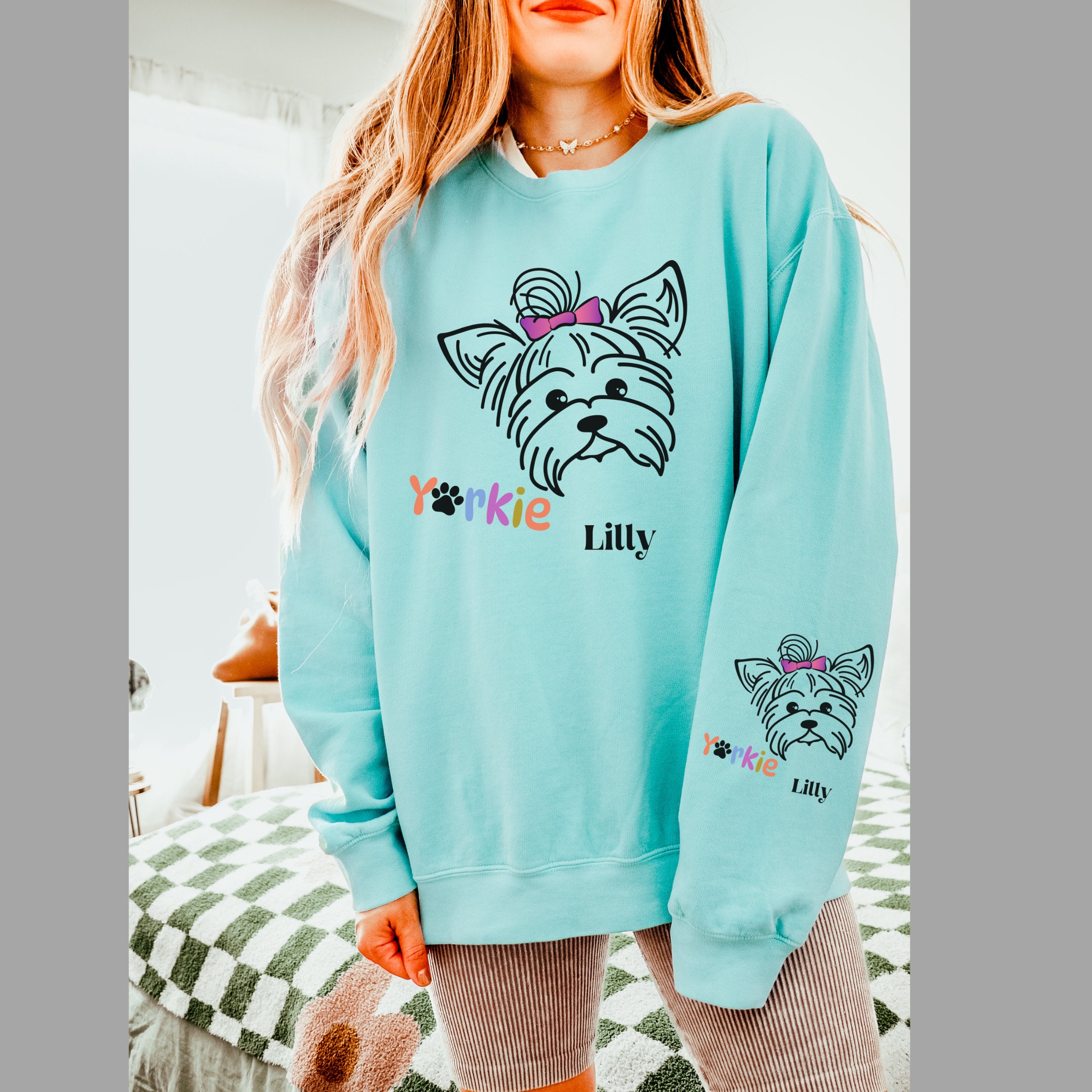 Custom Yorkie Mama Sweatshirt Mother's Day Gift, Yorkie Owner Sweater ...