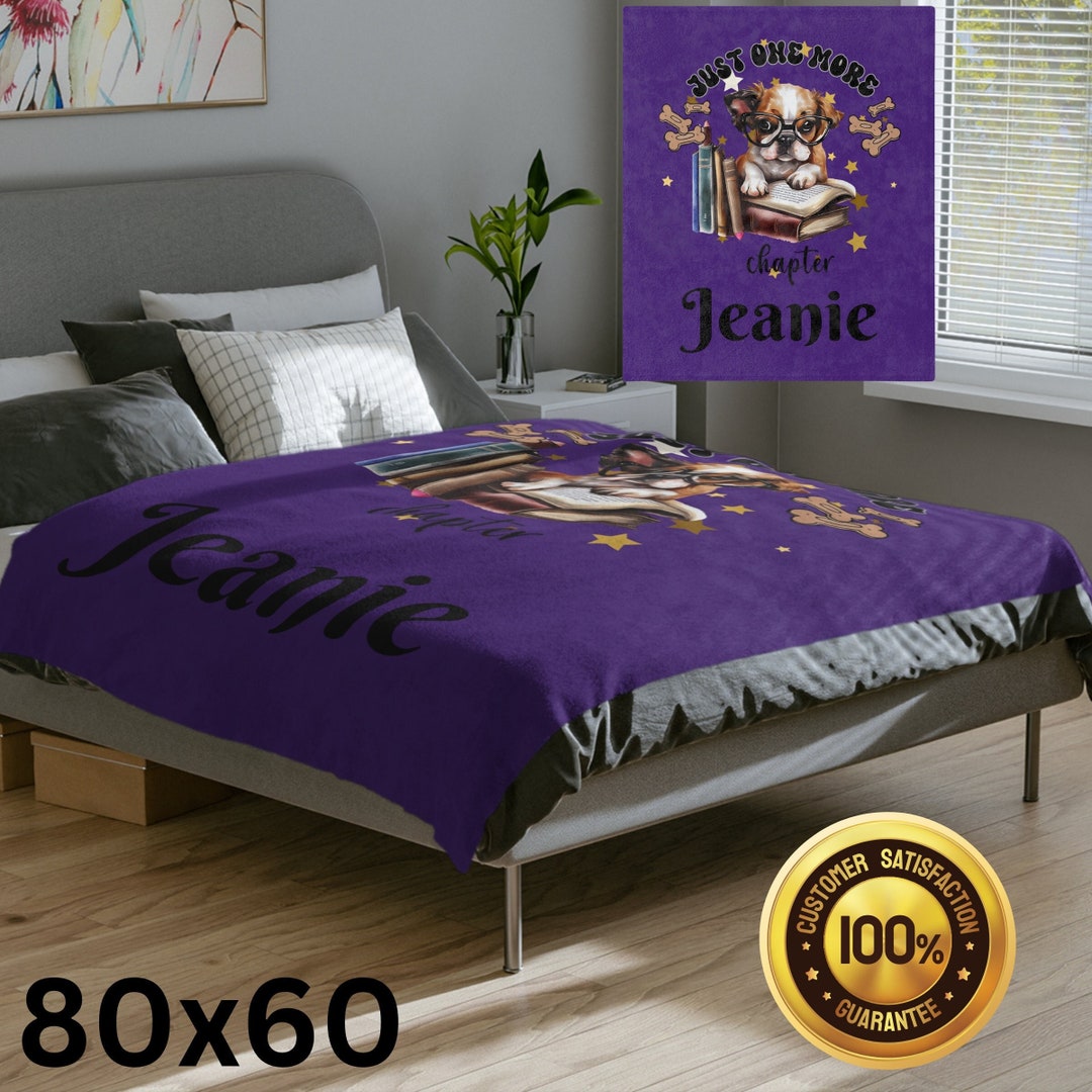 Personalized Dog Book Lover Velveteen Minky Blanket Gift, Dog Lover ...