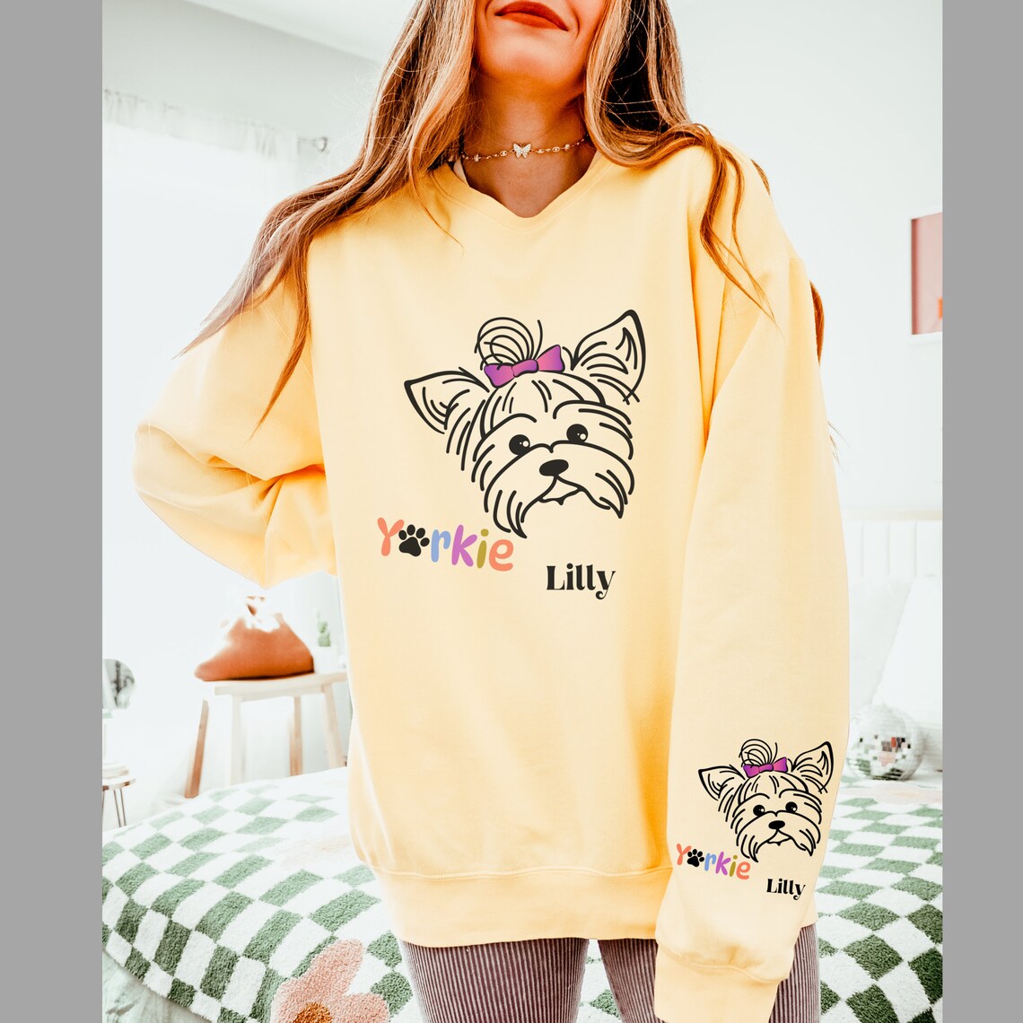 Custom Yorkie Mama Sweatshirt Mother's Day Gift, Yorkie Owner Sweater ...