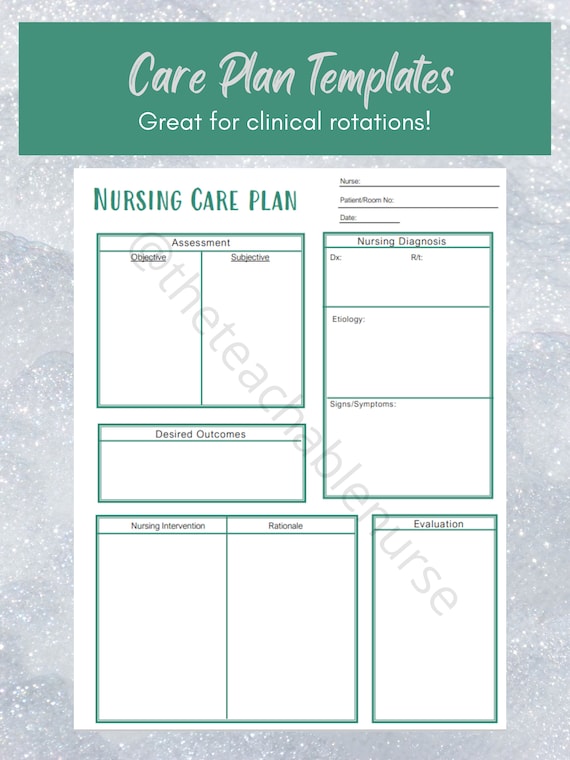 Nursing Care Plan Templates | Etsy