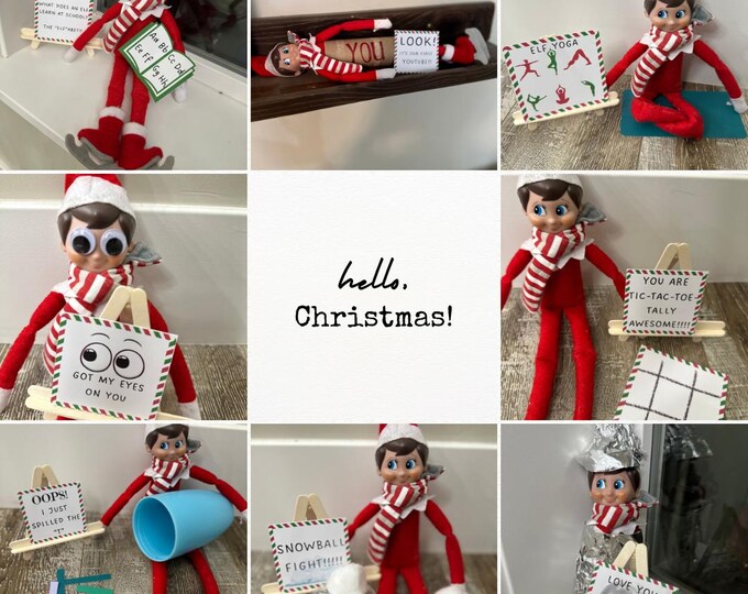 24 Day Elf on the Shelf Printable Kit, Elf Bundle, Printable Elf Props ...