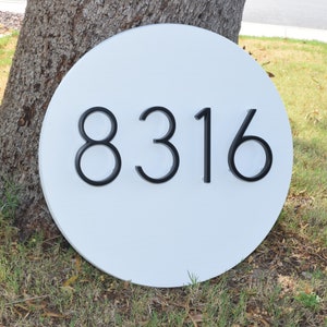 Round House Number Plaque | Address Plaque | House Number Sign - Etsy