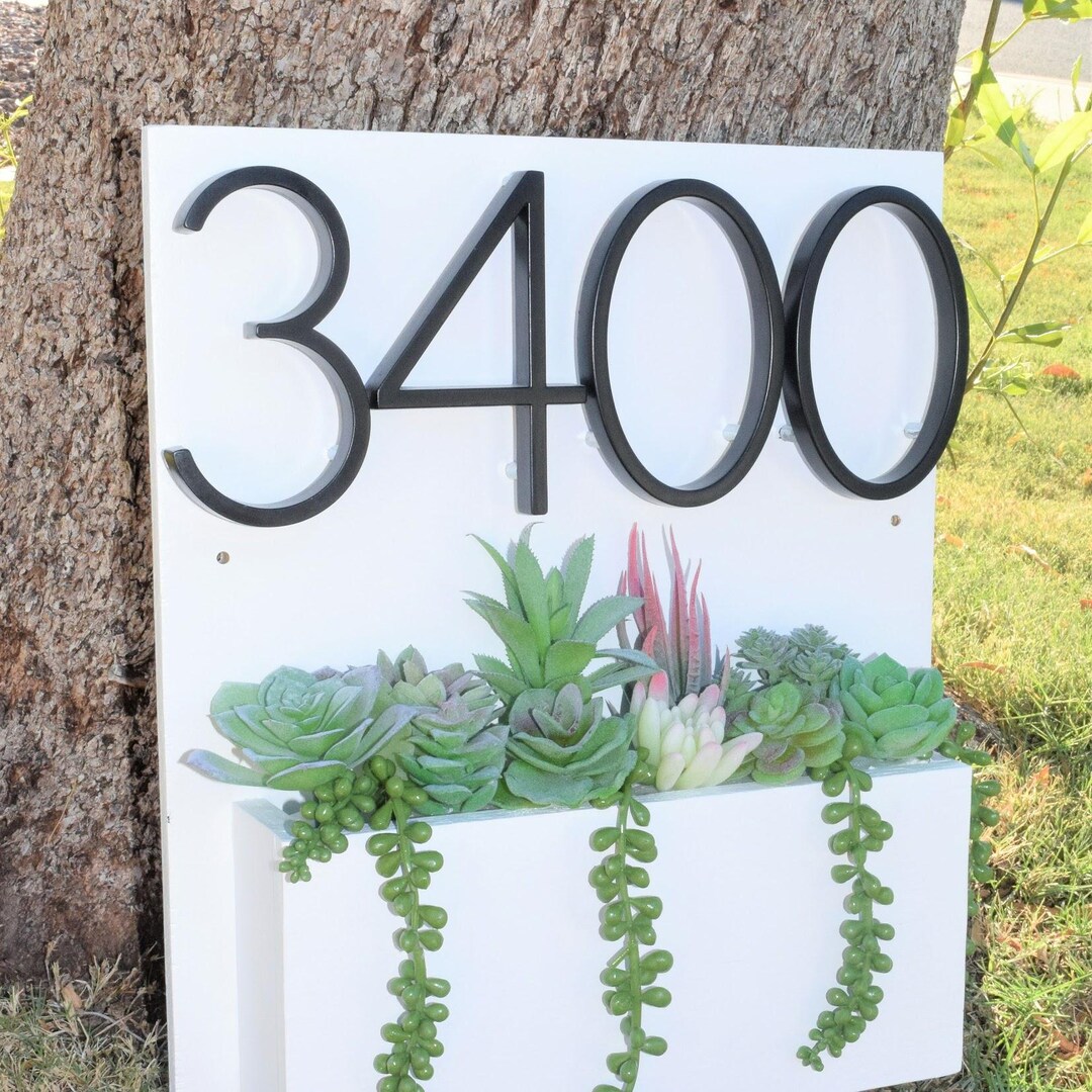 Address Planter | Address Sign With Planter Box | Address Plaque - Etsy