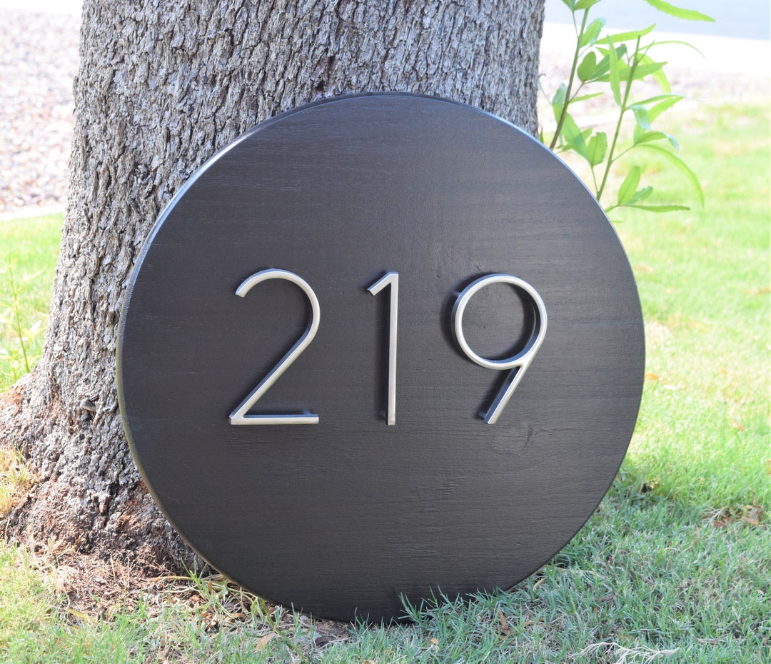 Round House Number Plaque | Address Plaque | House Number Sign - Etsy