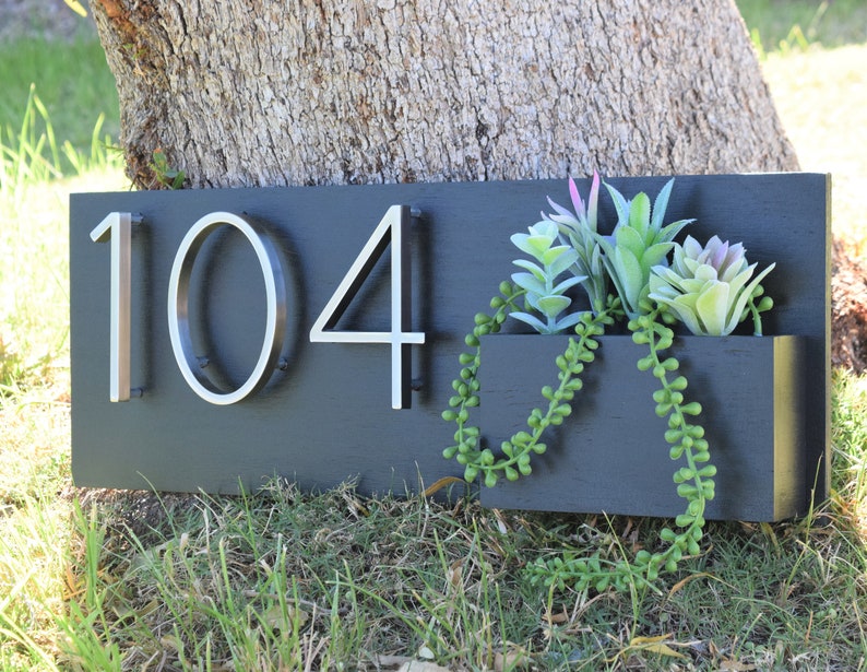 Address Planter | Address Sign With Planter Box | Address Plaque ...