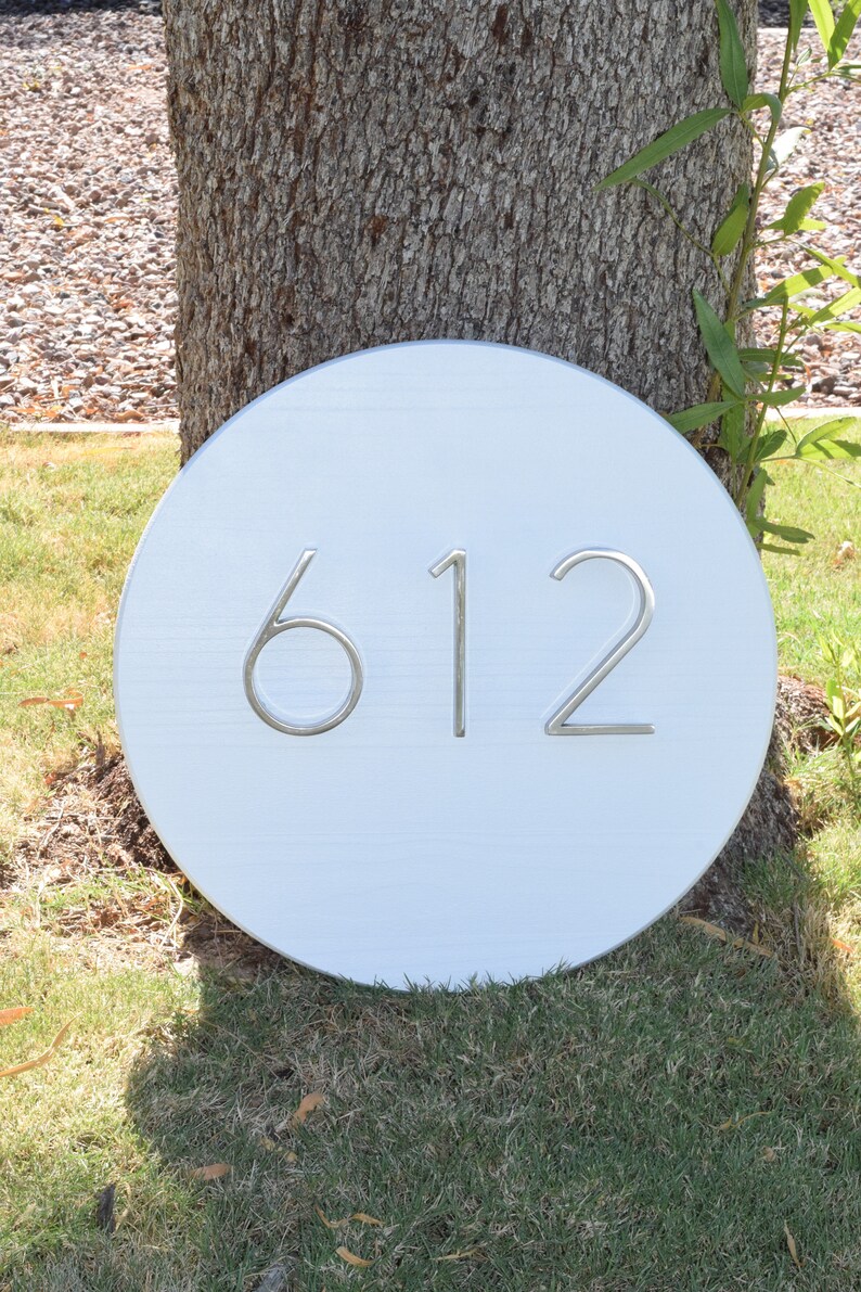 Round House Number Plaque Address Plaque House Number Sign - Etsy