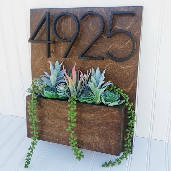 House Number Planter - Etsy