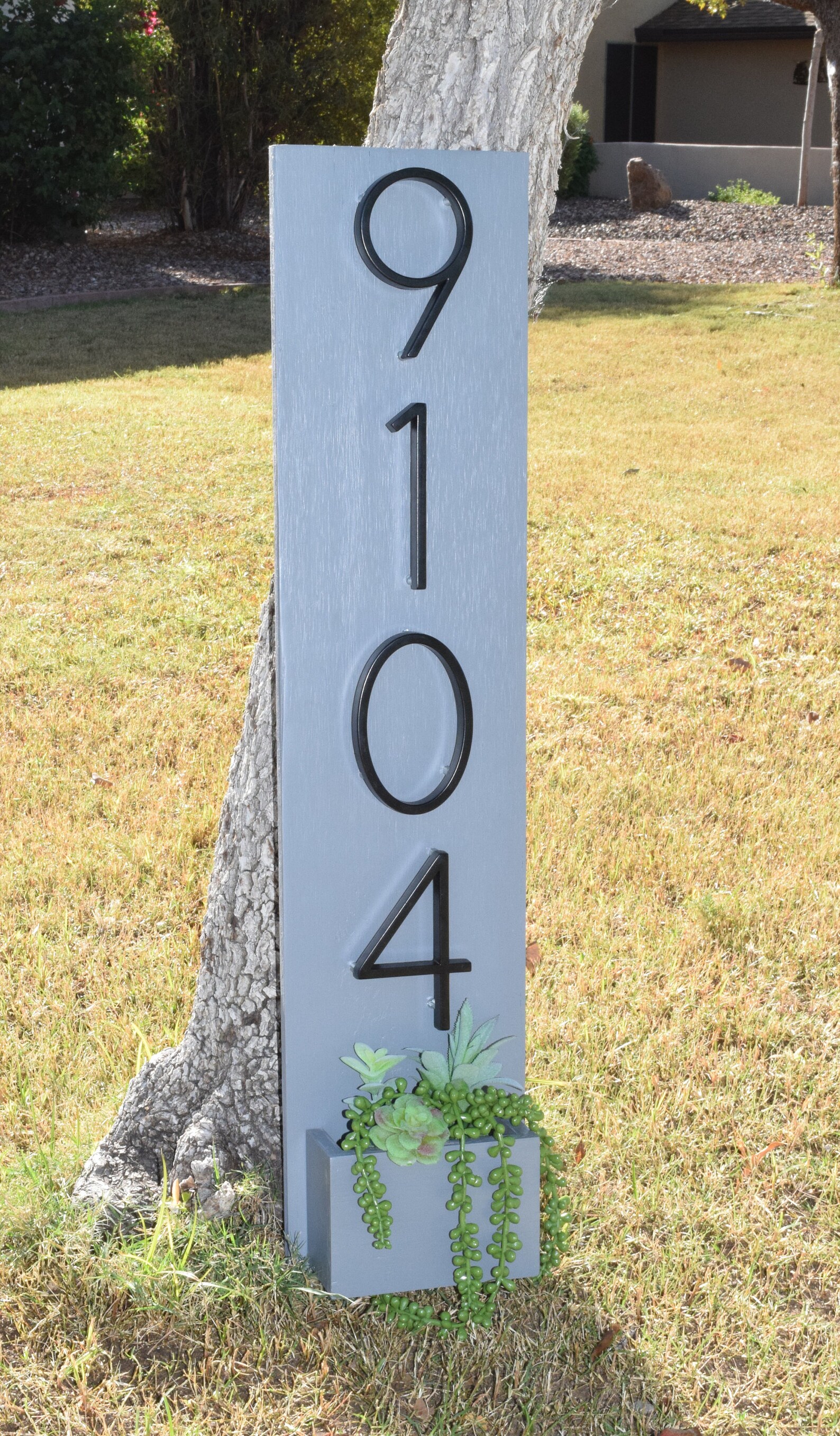 Address Planter Address Sign with Planter Box Address | Etsy