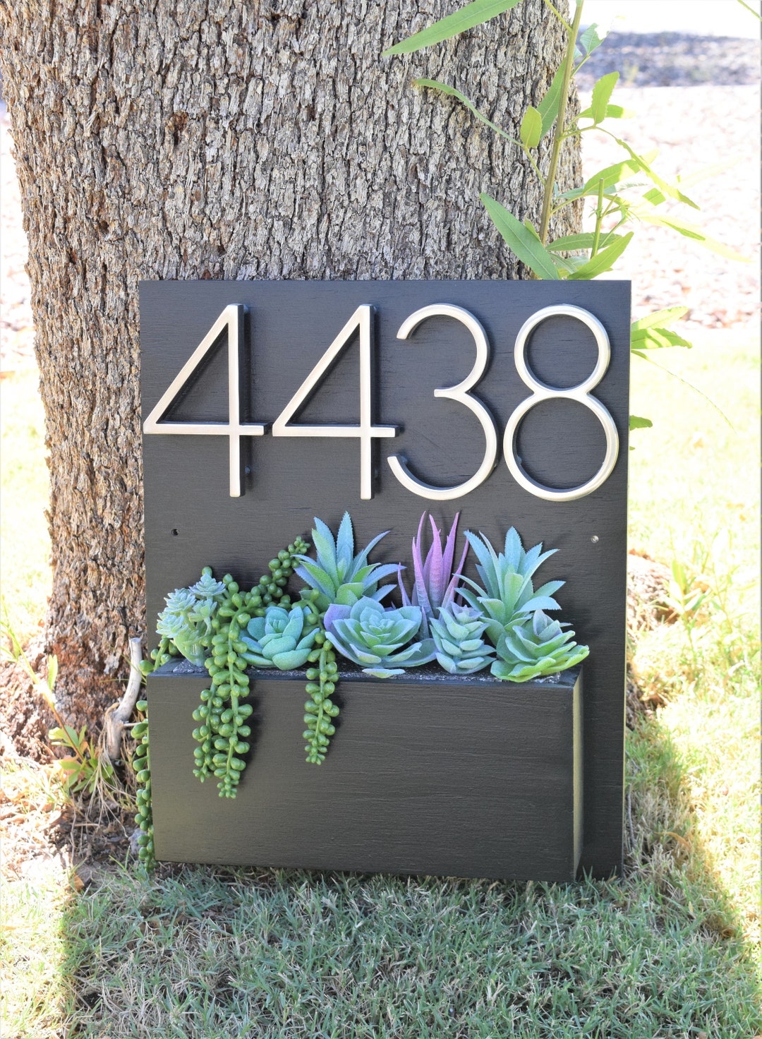 Address Planter | Address Sign With Planter Box | Address Plaque ...