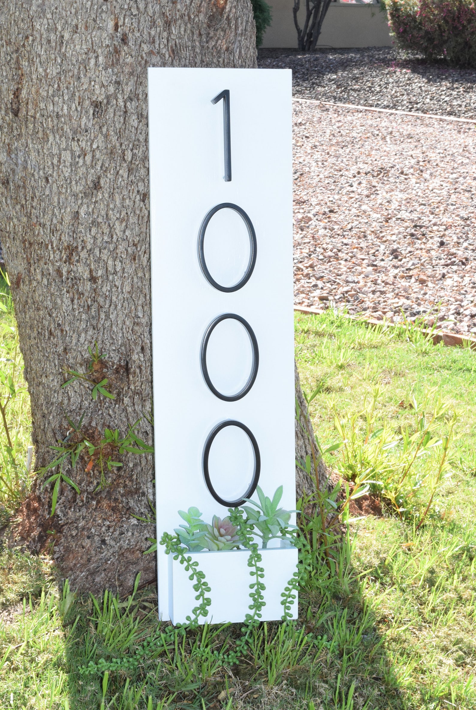 White Address Planter Address Sign With Planter Box - Etsy