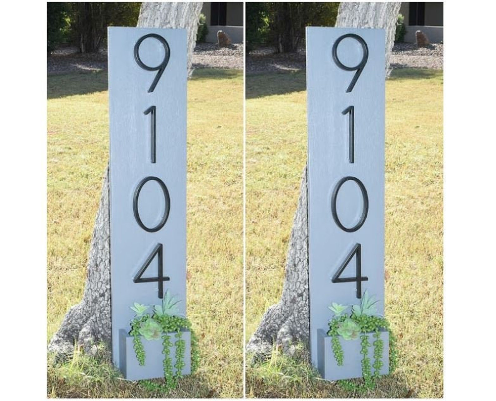 Address Planter Address Sign With Planter Box Address | Etsy