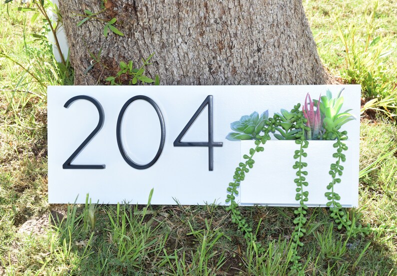 Address Planter | Address Sign With Planter Box | Address Plaque ...