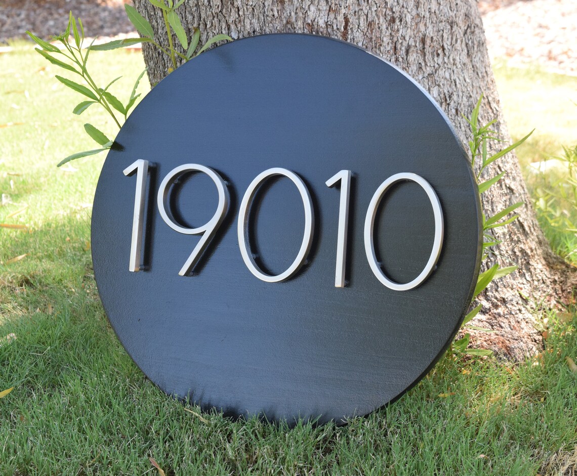 Round House Number Plaque Address Plaque House Number Sign - Etsy