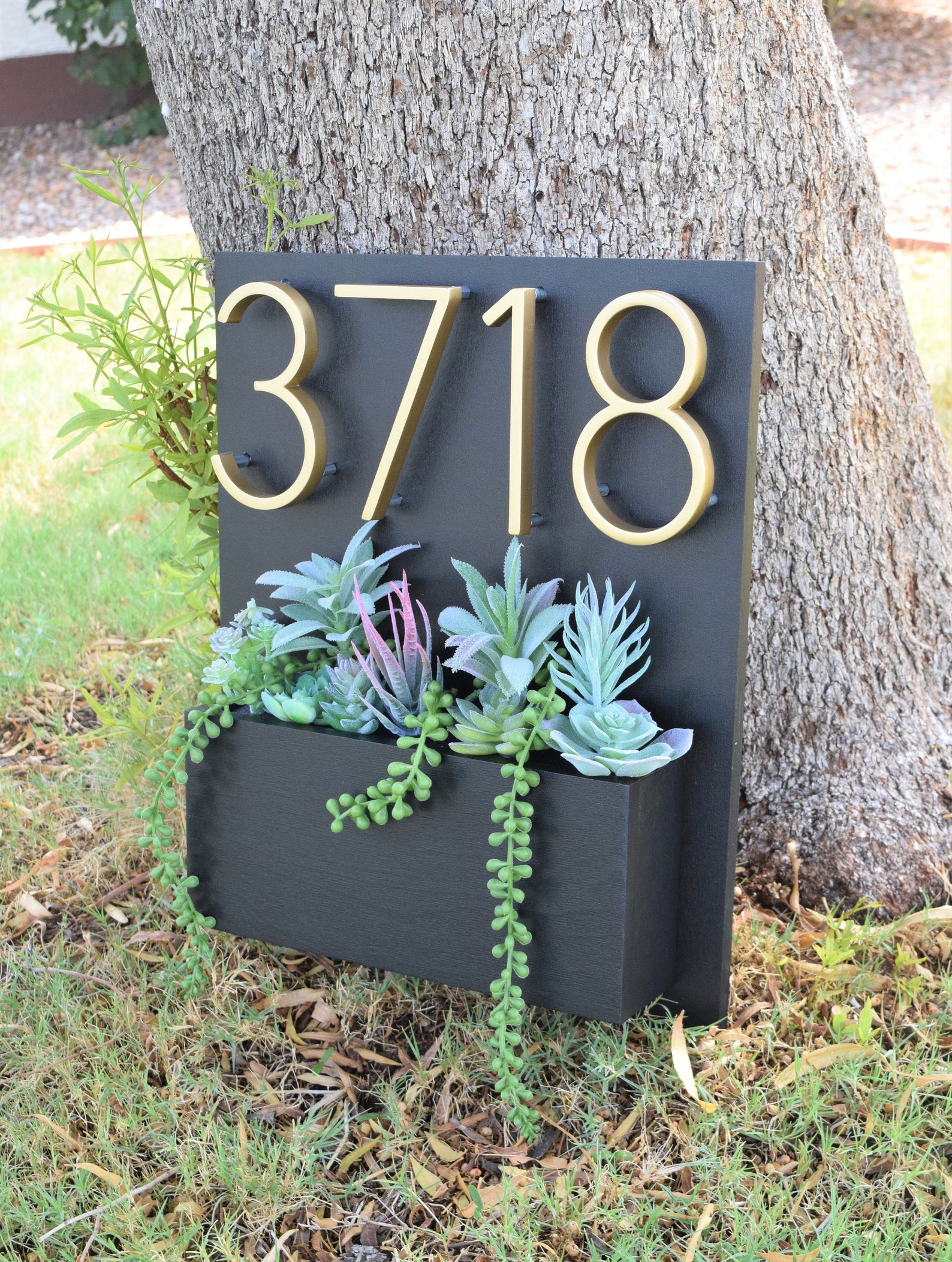 Handmade Address Planter Modern Address Sign with Planter | Etsy