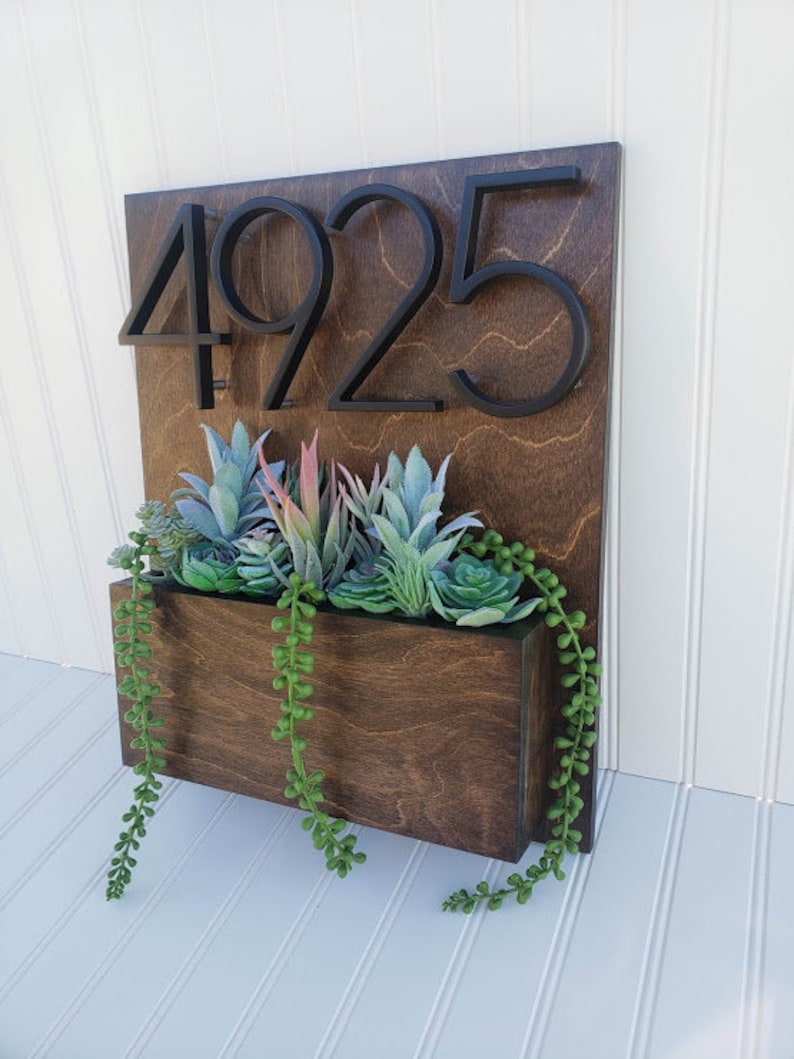 Address Planter Address Sign With Planter Box Address - Etsy