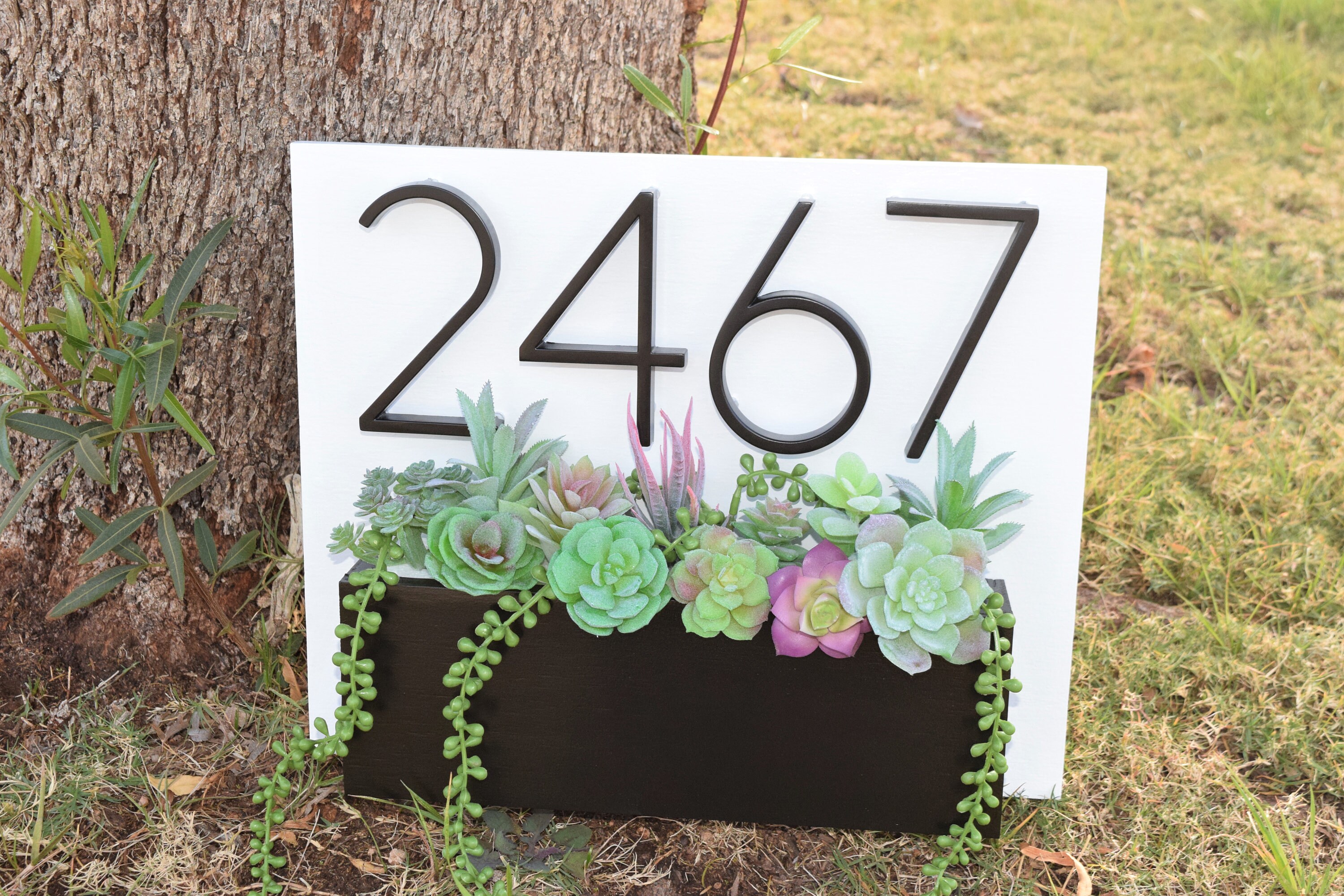 Two-Tone Address Planter Address Sign with Planter Box | Etsy