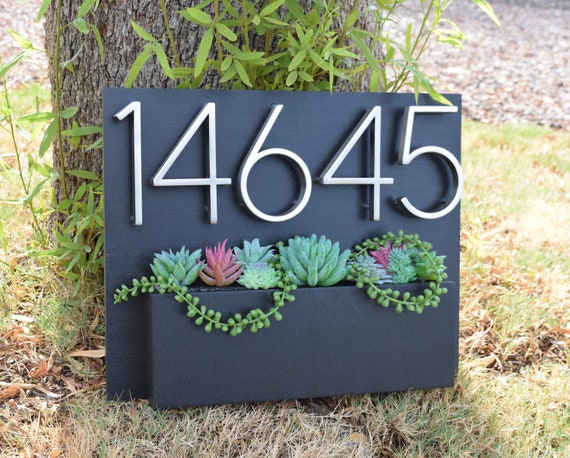 Address Planter Address Sign With Planter Box Address - Etsy