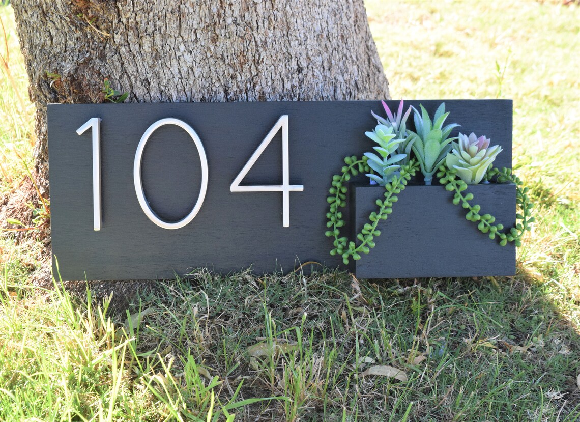 Address Planter Address Sign With Planter Box Address - Etsy
