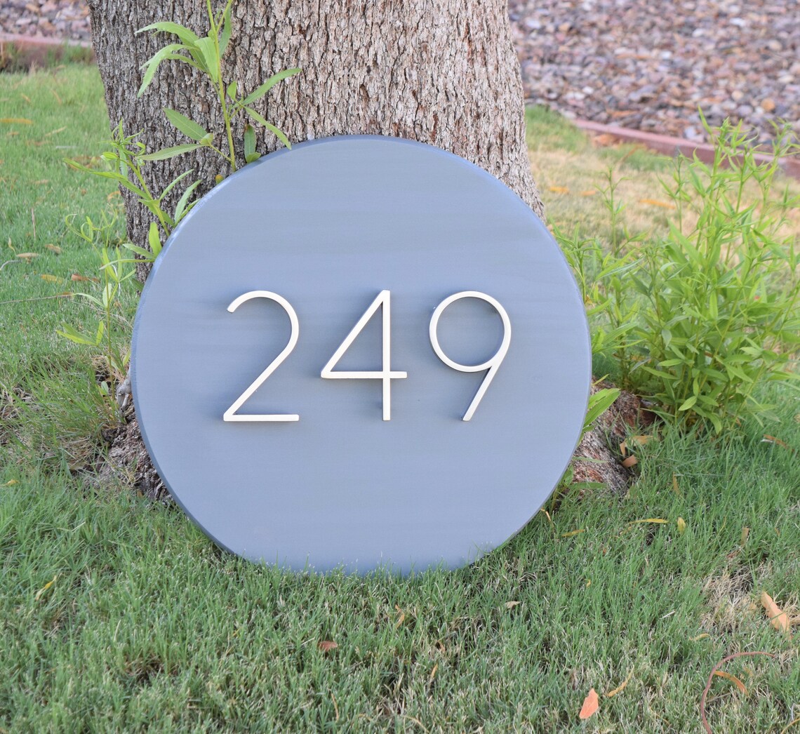 Round House Number Plaque Address Plaque House Number Sign - Etsy