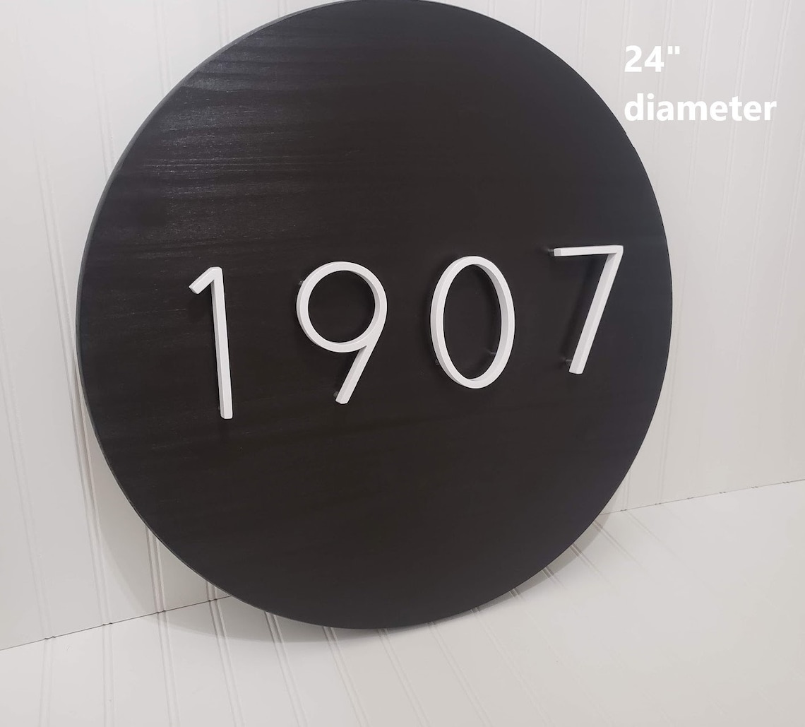 Round House Number Plaque Address Plaque House Number Sign - Etsy