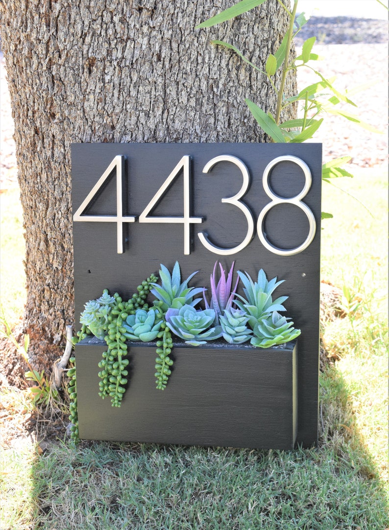 Address Planter Address Sign With Planter Box Address - Etsy