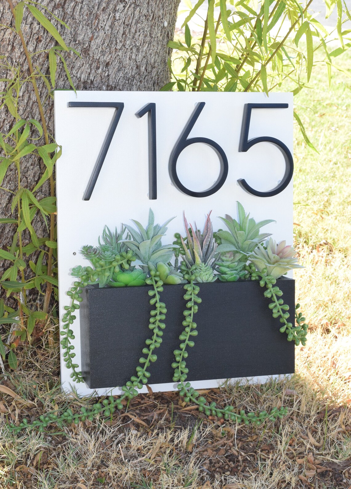 Two-tone Address Planter | Address Sign With Planter Box | Address ...