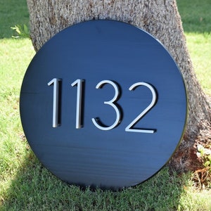 Round House Number Plaque | Address Plaque | House Number Sign - Etsy