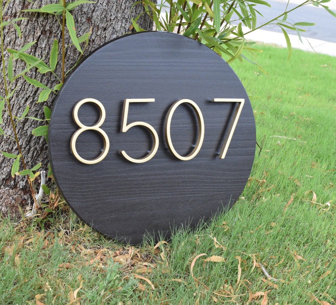 Round House Number Plaque Address Plaque House Number Sign | Etsy