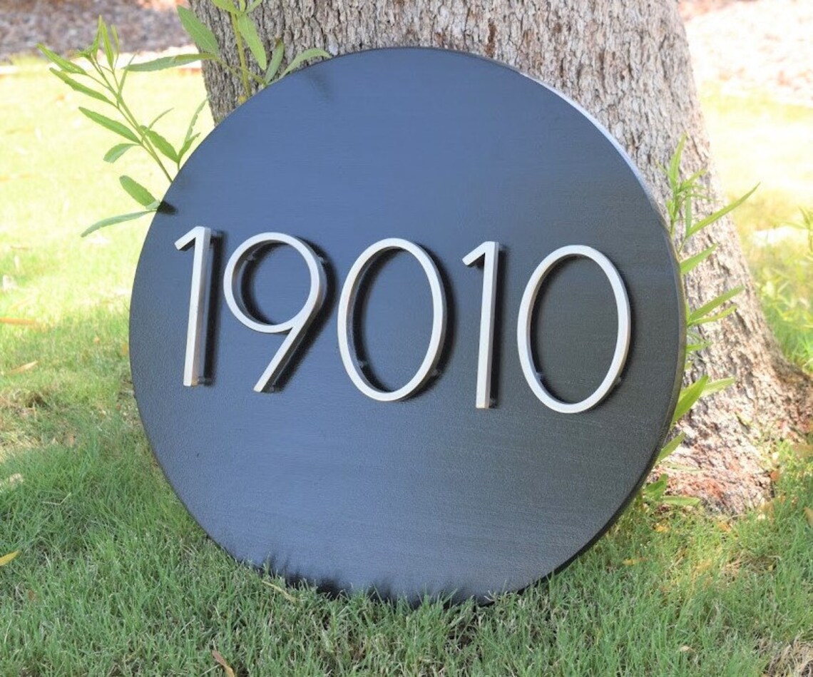 Round House Number Plaque Address Plaque House Number Sign | Etsy