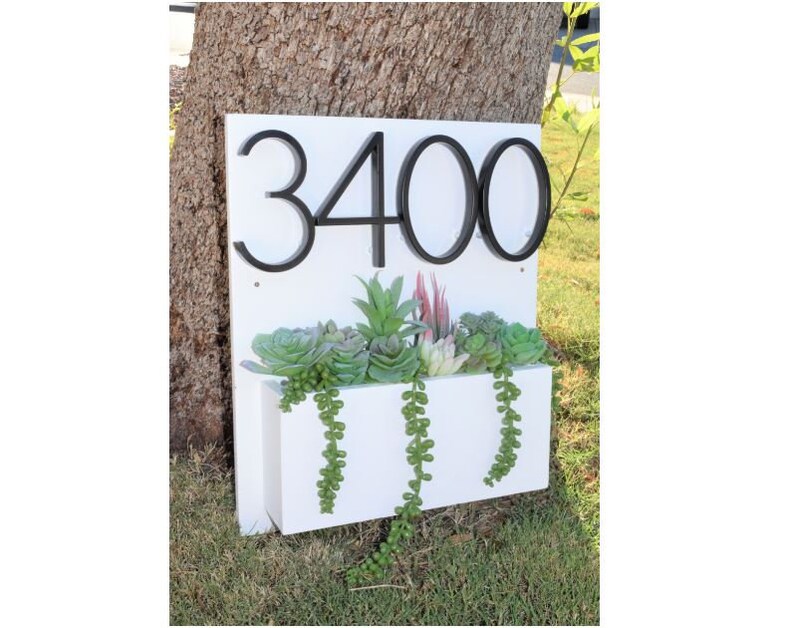 Handmade Address Planter Modern Address Sign with Planter | Etsy