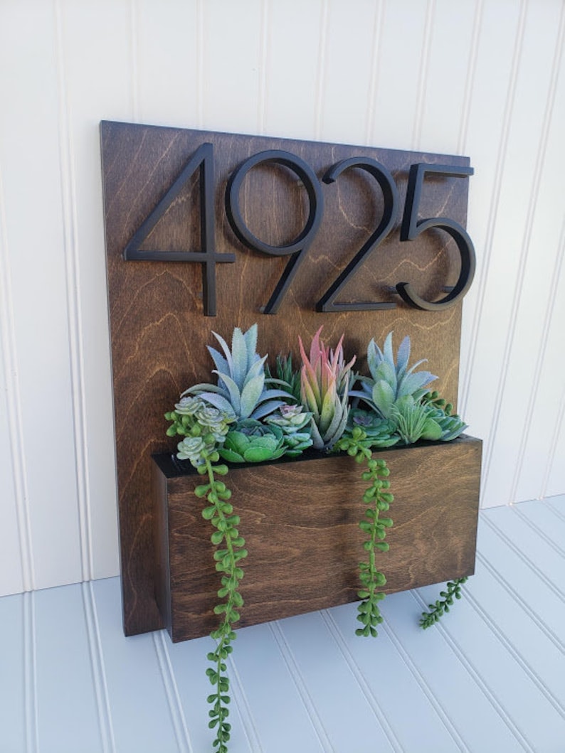 Address Planter Address Sign With Planter Box Address - Etsy