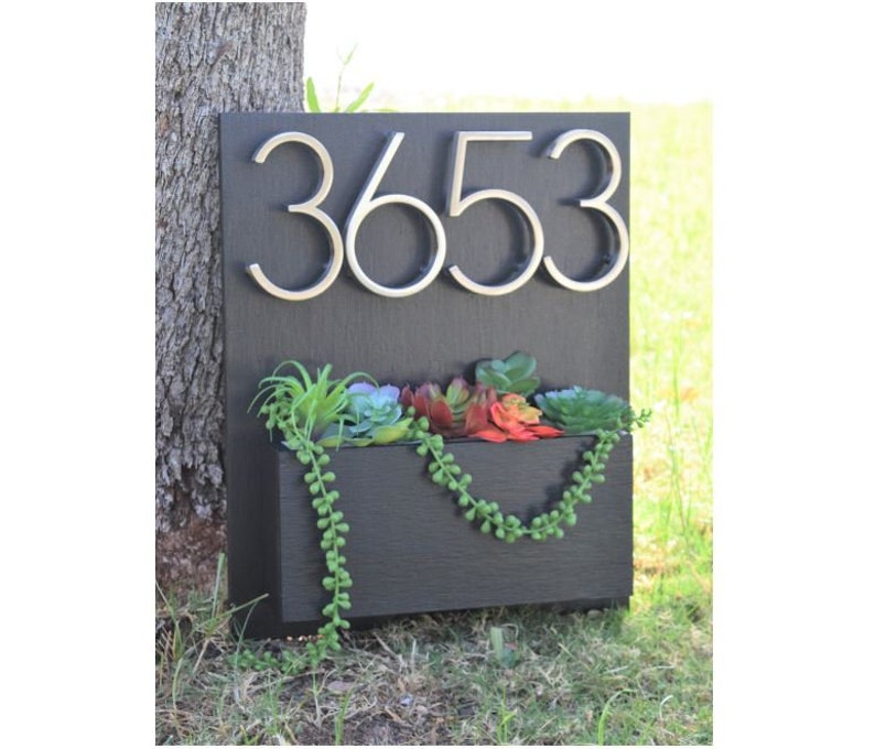 Address Planter Address Sign With Planter Box Address - Etsy